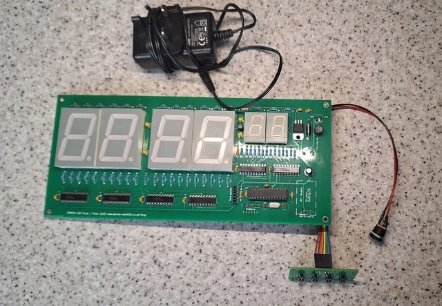 LARGE LED CLOCK project based on Arduino (completed PCB) 1.8" + 0.8" 7 ...