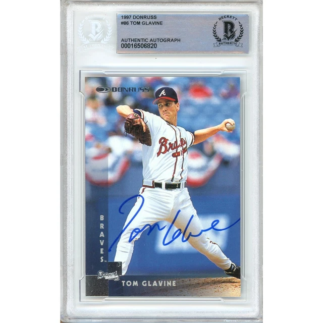 CARTE SIGNÉE TOM Glavine Atlanta Braves Auto 1997 Donruss 86 dalle ...