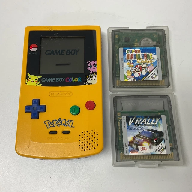 NINTENDO GAME BOY Colour Console Pokémon Ed & 2x Games WORKING NO SOUND ...