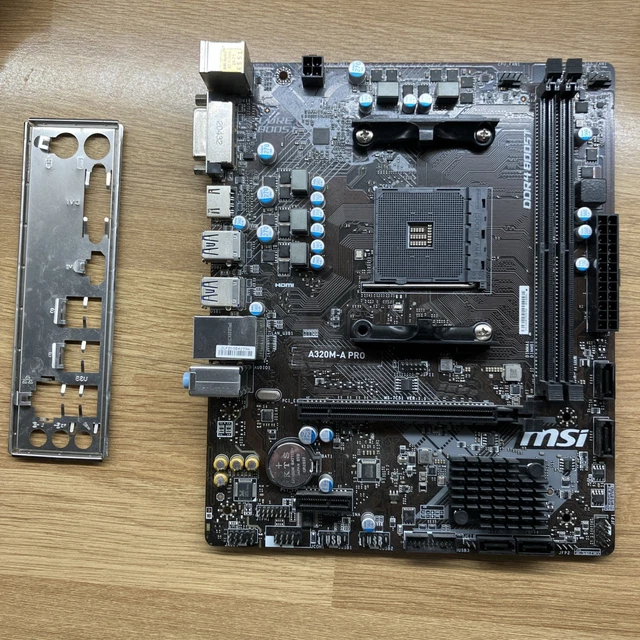 MSI A320M-A PRO AMD AM4 MOTHERBOARD with back plate & IO Shield Used ...