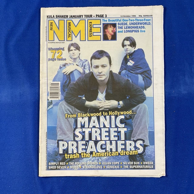 NME 12 OCTOBER 1996 MANIC STREET PREACHERS trash the American dream £9. ...
