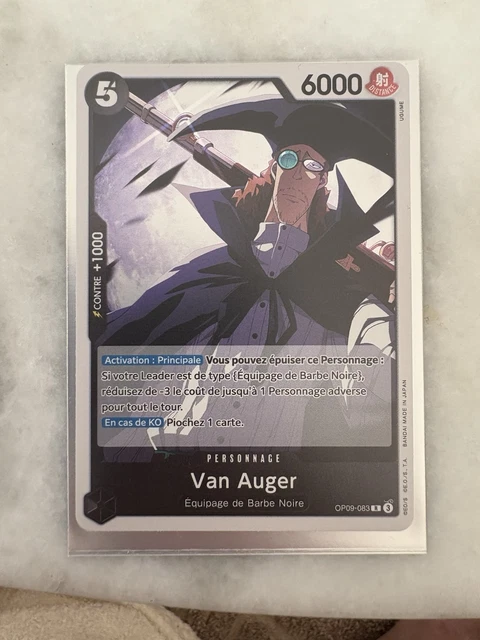 ONE PIECE CARD Rare Holo Game Carte Francaise Van Auger Op09-083 R Fr Mint Neuf EUR 0,80 ...