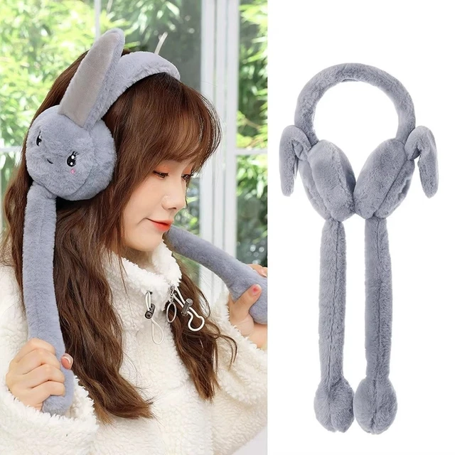 AIRBAG STUDENT EAR Warmers Moving Jumping Ears Plush Ear Muffs Children ...
