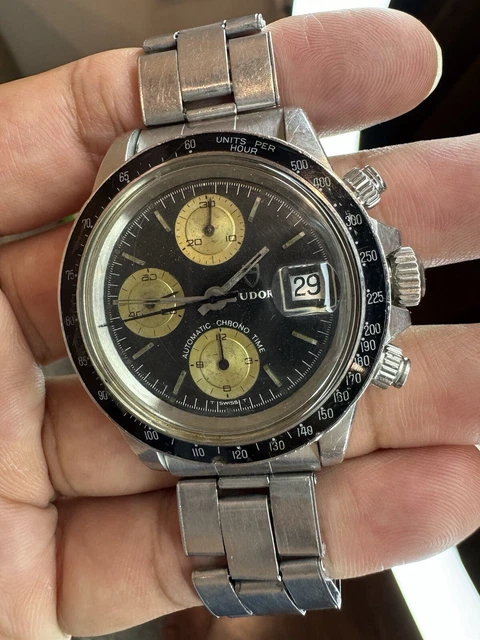 RARE VINTAGE TUDOR Big Block Automatic Chrono Time Watch Cal 7750 Ref ...