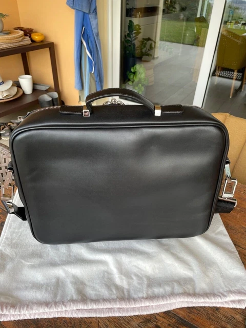 LANCEL SACOCHE HOMME CUIR NOIR PORTE DOCUMENTS ORDINATEUR BANDOULIERE ...