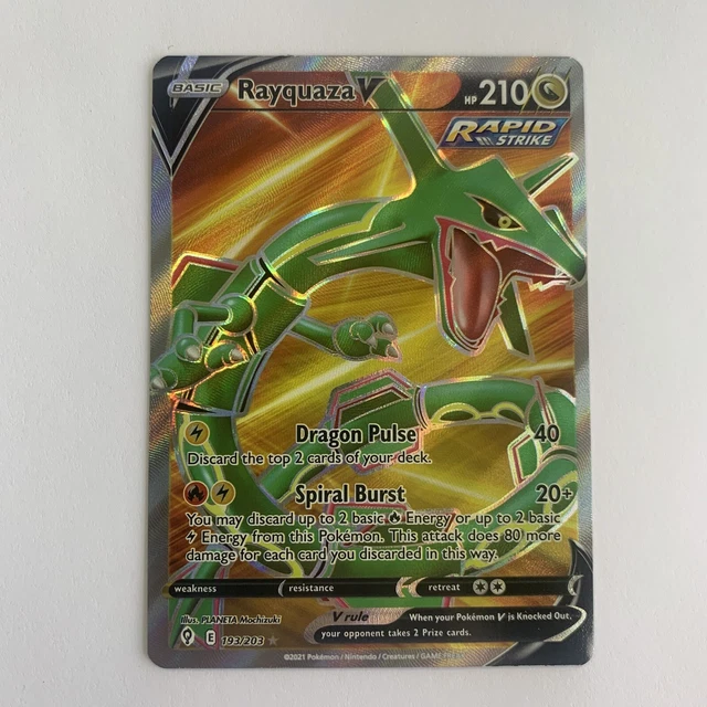 POKEMON TCG FULL Art Ultra Rare Rayquaza V 193/203 Evolving Skies $68.88 - PicClick AU