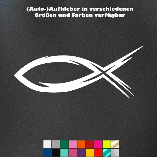 AUFKLEBER JESUS FISCH Ichthys Ichtus Sticker Auto innen&außen Gott ...