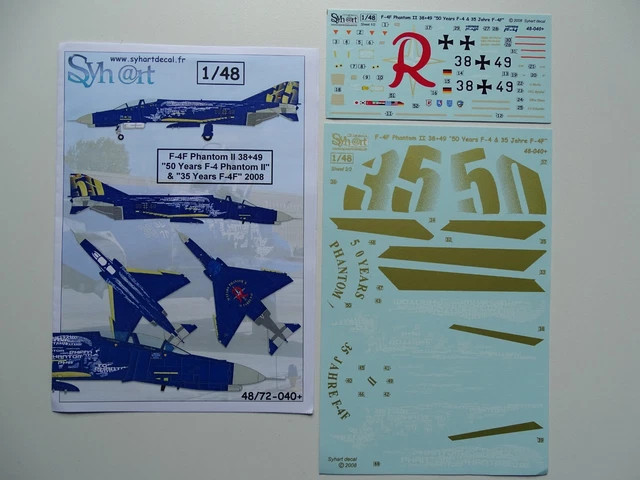 SYHART DECALS 1/48 F-4F Phantom II, Luftwaffe 35 & 50 years EUR 15,00 ...