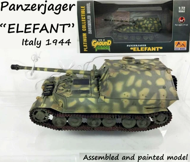 WW2 GERMAN PANZERJAGER Elefant elephant tank destroyer 1:72 Easy Model ...