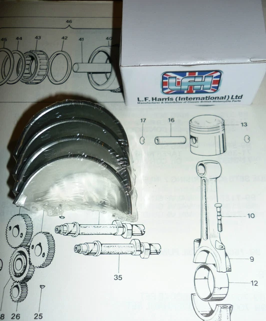 TRIUMPH BONNEVILLE T120 T140 Big End Shells -0.010" 99-7041 Lf Harris £ ...