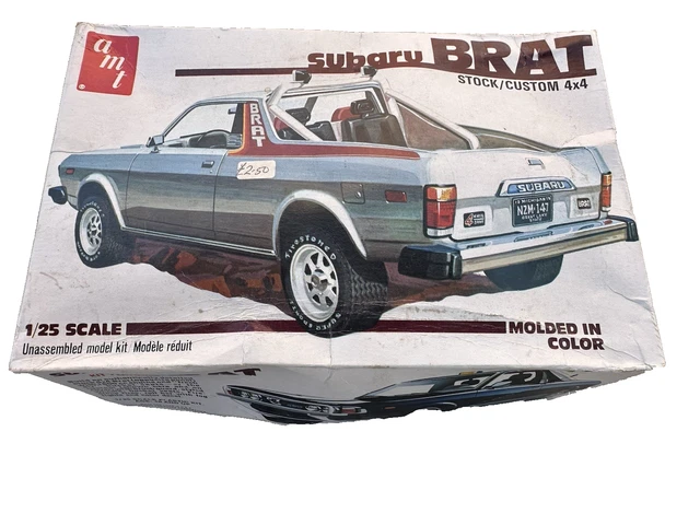 SUBARU 4X4 &BRAT& stock/custom PICK-UP MODEL KIT by AMT 1/25 SCALE £20. ...