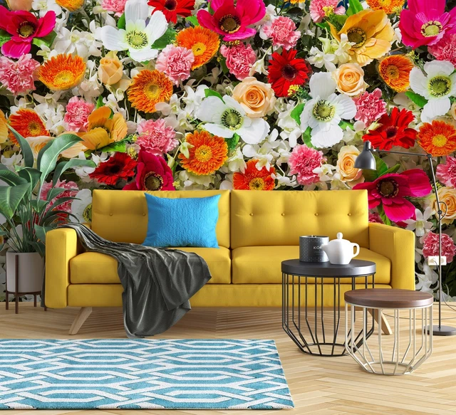 3D ROSE FLOWER E2514 Wallpaper Mural Paper Wall Print Indoor Murals CA ...