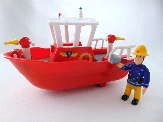 FIREMAN SAM POSABLE Figure Holding A Loud Hailer With Push Along Titan ...