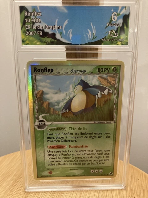 CARTE POKÉMON HOLO Ronflex 10/101 EX Ile des Dragons Bloc EX FR Gradé 6 ...