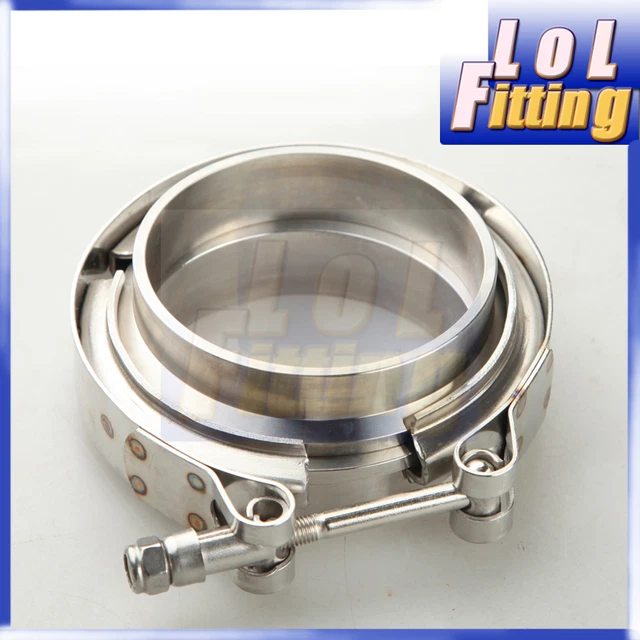 2.5& V-BAND VBAND Clamp CNC Stainless Steel Flange Flanges Kit Turbo £ ...