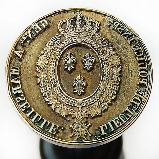 RARE SCEAU CACHET Armoiries Lieutenant de police / Restauration ...
