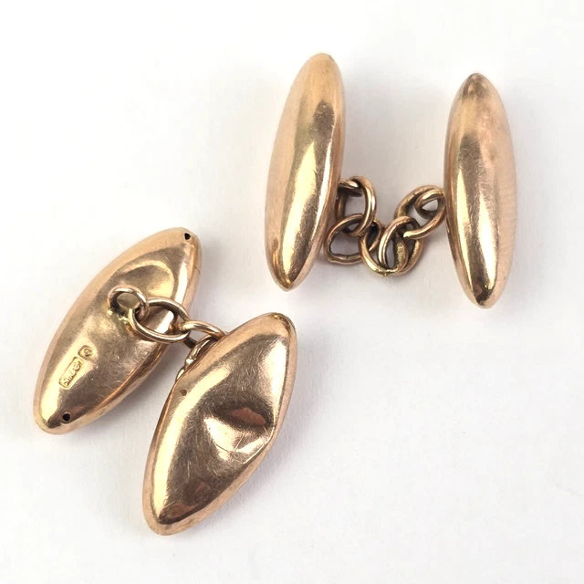 VINTAGE 9CT ROSE Gold Cufflinks, 3.25g £90.00 - PicClick UK