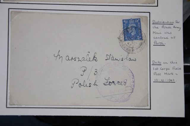 ORIGINAL WW2 POLISH Army Forces Mail Postal Cover X 1 Stamp 1942 P006 ...