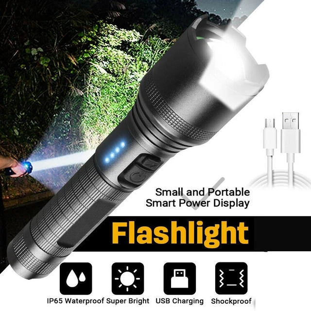 LAMP POWERFUL FLASHLIGHT Dual Switch Torch LED Super Bright Zoom ...