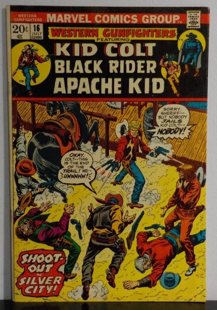 WESTERN GUNFIGHTERS #16 1973 Kid Colt, Black Rider & Apache Kid Marvel ...