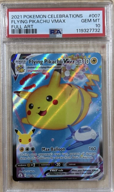POKÉMON TCG FLYING Pikachu Vmax Celebrations 007/025 Holo Ultra Rare ...