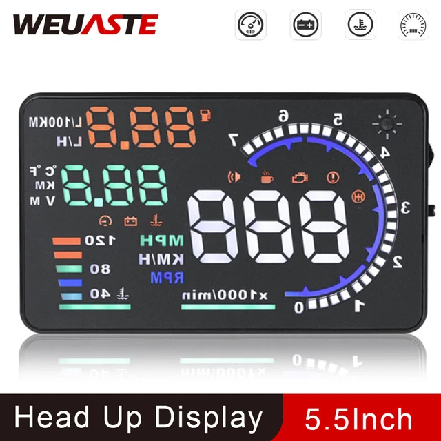 CAR HUD DIGITAL Speedometer Head Up Display Mileage Overspeed Alarm ...