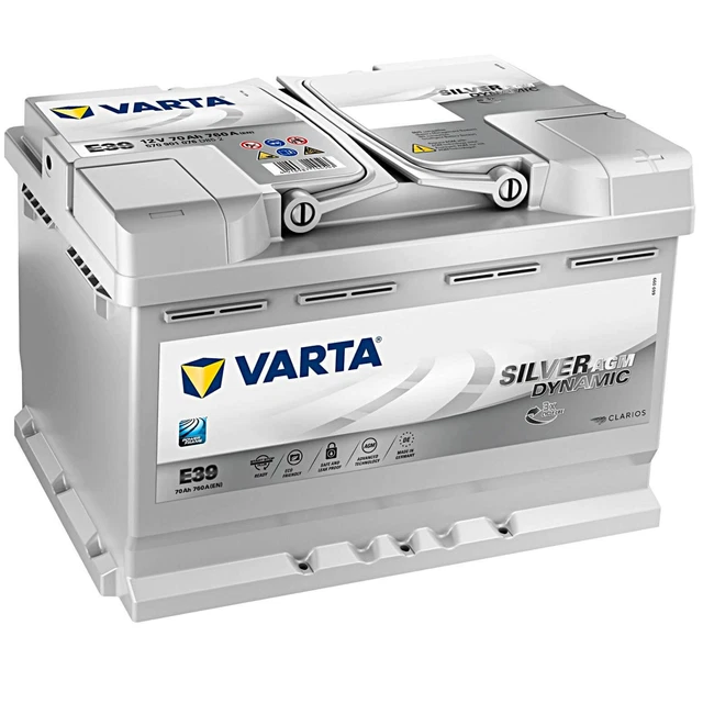AGM AUTOBATTERIE 12V 70Ah 760A Varta E39 Starterbatterie Start-Stop ...