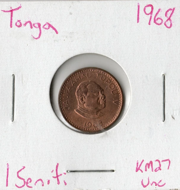 COIN TONGA 1 Seniti 1968 KM27, One year type £1.09 - PicClick UK