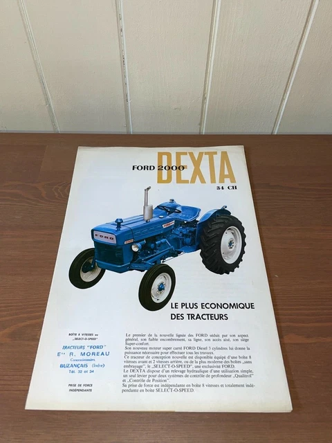BROCHURE PROSPEKT PROSPECTUS TRACTEUR FORD 2000 DEXTA tractor-traktor-ih-someca EUR 7,99 ...