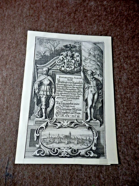 TITELBLATT SCHWABEN ORIGINAL Kupferstich Landkarte Merian 1643 Ulm EUR 35,00 - PicClick DE