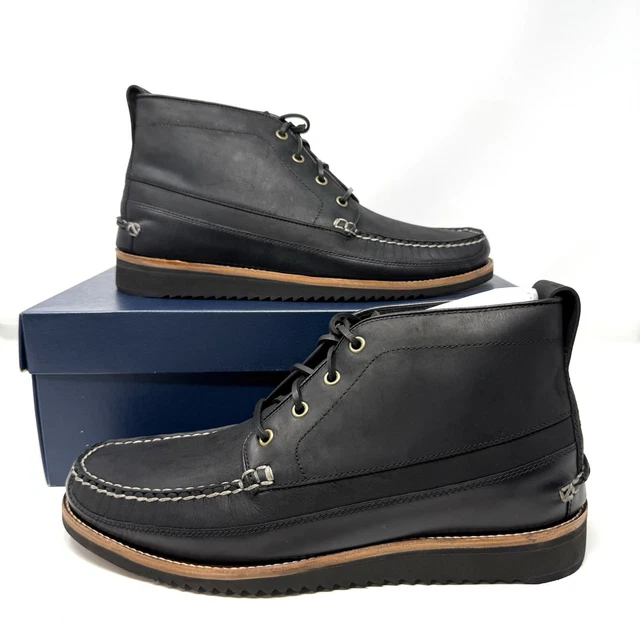 COLE HAAN MEN’S Pinch Rugged Chukka Ankle Boots Black Leather 10.5 New ...