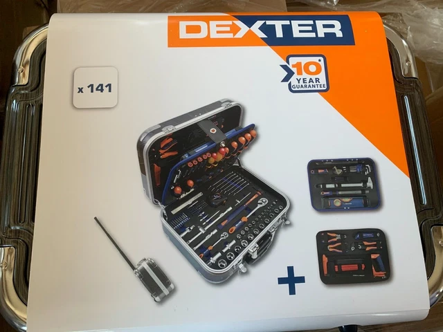 DEXTER 141-TEILIGER WERKZEUGKOFFER Komplettset Werkzeugkasten Hand ...