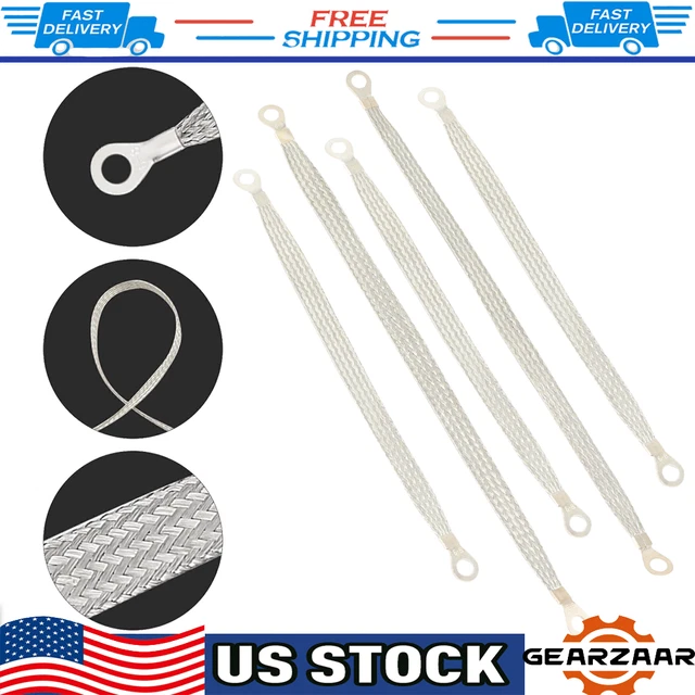 5UNIVERSAL AUTOMOTIVE GROUND Strap Tinned Copper Car Engine Ground ...