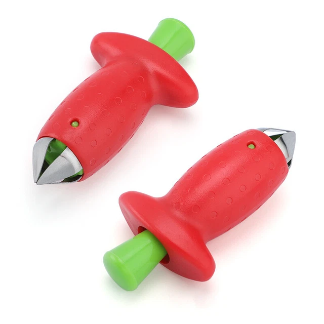 CORER KITCHEN REMOVAL Fruit Stem Strawberry Cutter Tool Leaves Remover ...