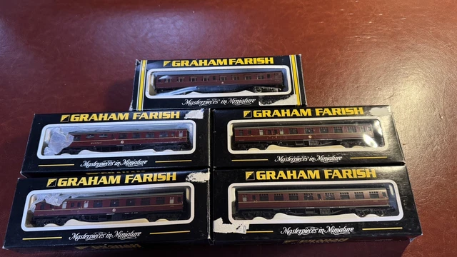 5X GRAHAM FARISH N Gauge MK1 Maroon Coaches £52.70 - PicClick UK