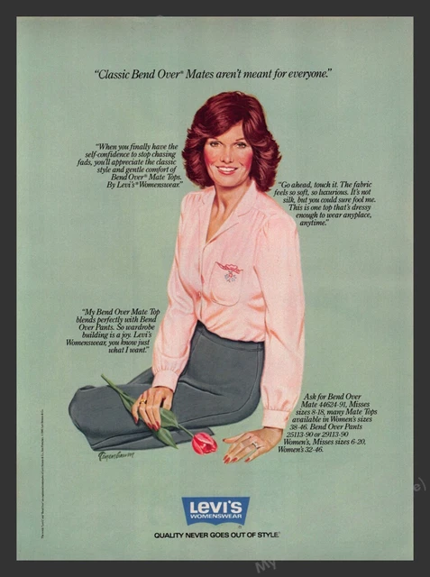 LEVI'S WOMENSWEAR &CLASSIC Bend Over" Pants 1980s Print Advertisement ...