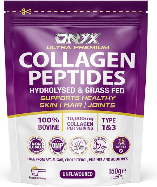 PURE COLLAGEN POWDER 150g (Type I, III) Premium Hydrolysed Bovine ...