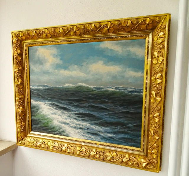 WILLY PAULSEN DEUTSCHER Marinemaler Seestück Wellengang Antike Gemälde ...