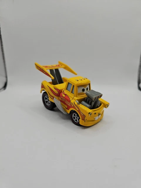 DISNEY PIXAR CARS FUNNY DRAGSTER MATER HOT ROD MATTEL 1:55 Diecast ...