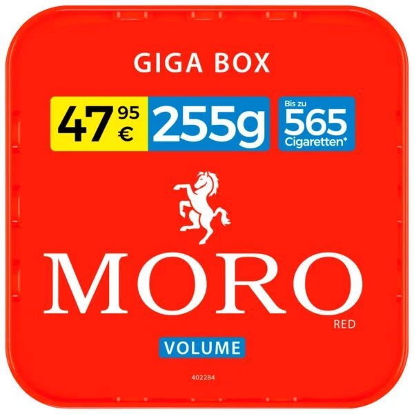 ZIGARETTEN STOPFTABAK MORO rot Giga Box Volumen Tabak 255g 1 Box EUR 47,95 - PicClick DE