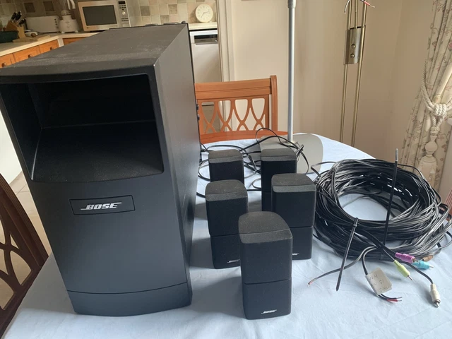 BOSE ACOUSTIMASS 10 Series II Speaker System 5x speakers cables stand ...