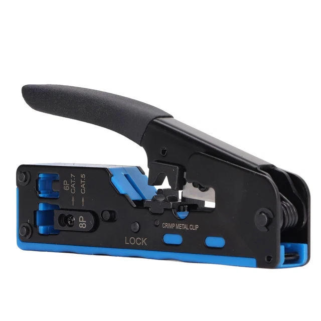 RJ45 KIT CRIMPATURA pass-through crimper Ethernet per connettore 8P 6P ...