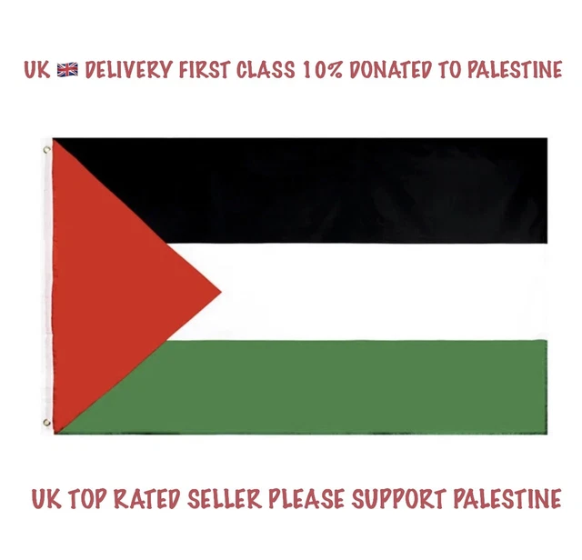 PALESTINE PALESTINIAN FLAG 5Ft X 3Ft Eyelets Fast Despatch Premium ...