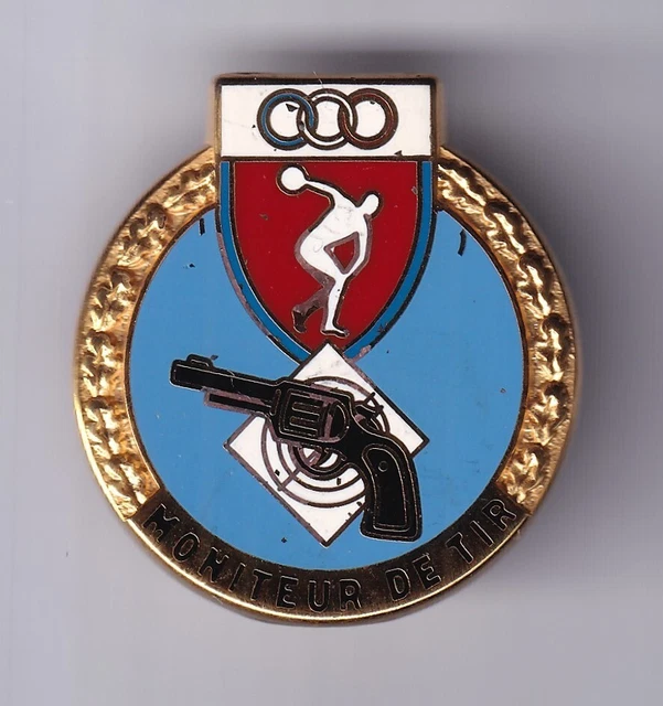 RARE PINS PIN'S .. Police Nationale Olympique Olympic Moniteur Tir Arme ...