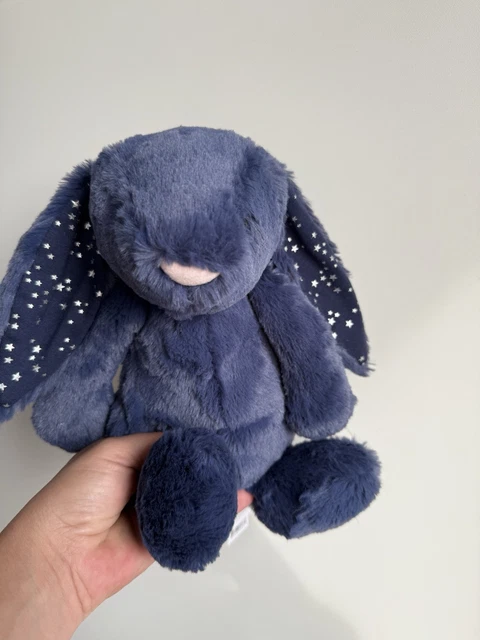 JELLYCAT BASHFUL STARDUST Bunny Medium Navy New Orginal Retired ...