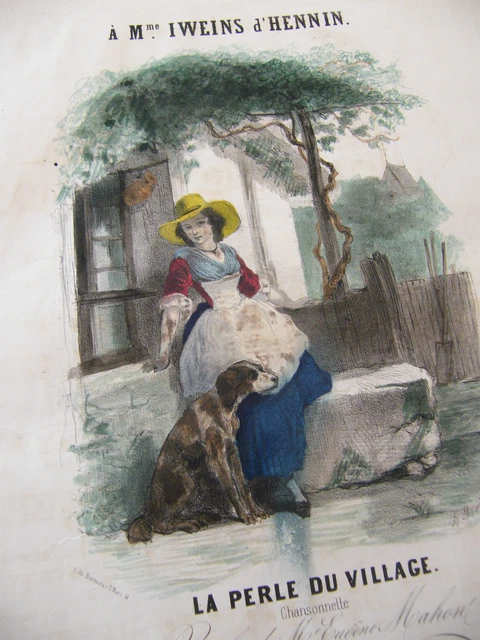 PARTITURA MUSICA 19° Secolo La Perla Del Villaggio A Thys Acquaforte ...