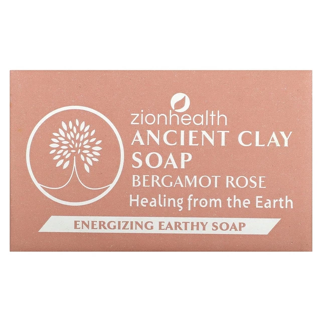 ZION HEALTH, ANCIENT Clay Bar Soap, Bergamot Rose, 6 oz (170 g) £12.28 ...