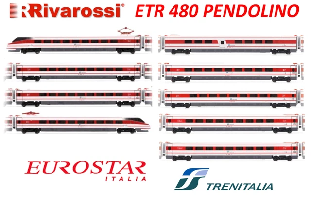 RIVAROSSI HR2230, FS Set Elettrotreno ETR 480 "Pendolino" n°9 elementi ...