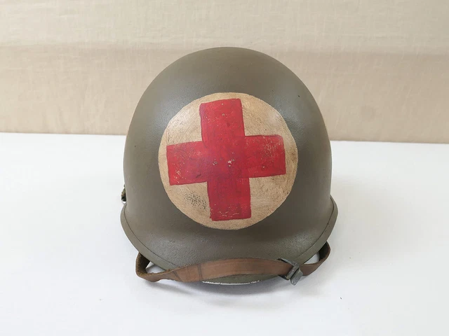 #350 US ARMY WW2 Helm Sanitäter M1 Stahlhelm helmet MEDIC RED CROSS ...