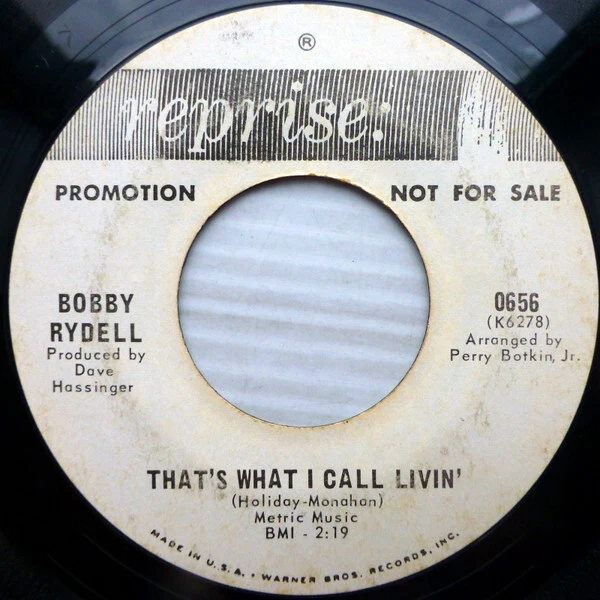 BOBBY RYDELL - That's What I Call Livin' - Disque vinyle d'occasion 7 ...